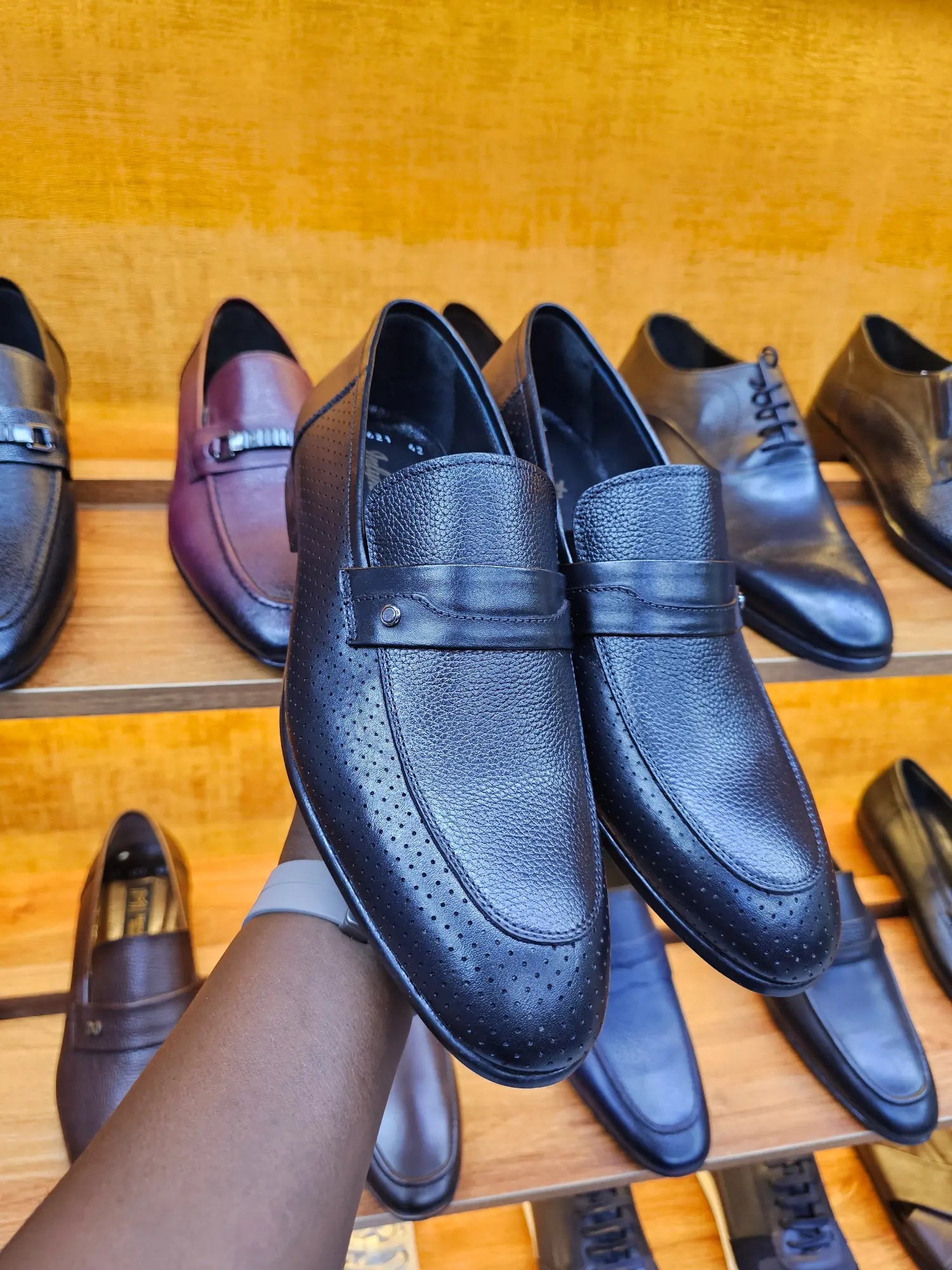 Infynite Milano Perforated Loafers – Black & Brown | Men’s Leather Loafers